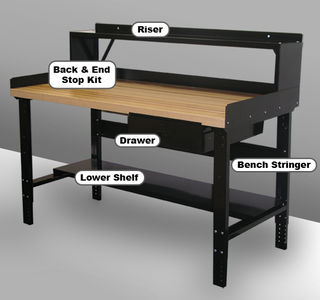 Adjustable Leg Workbench with Laminated Hardwood Top